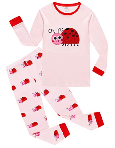 KikizYe Baby Girls Long Sleeve Ladybug Pajama Sets 100% Cotton Pjs Toddler Size 12-18 Mothes