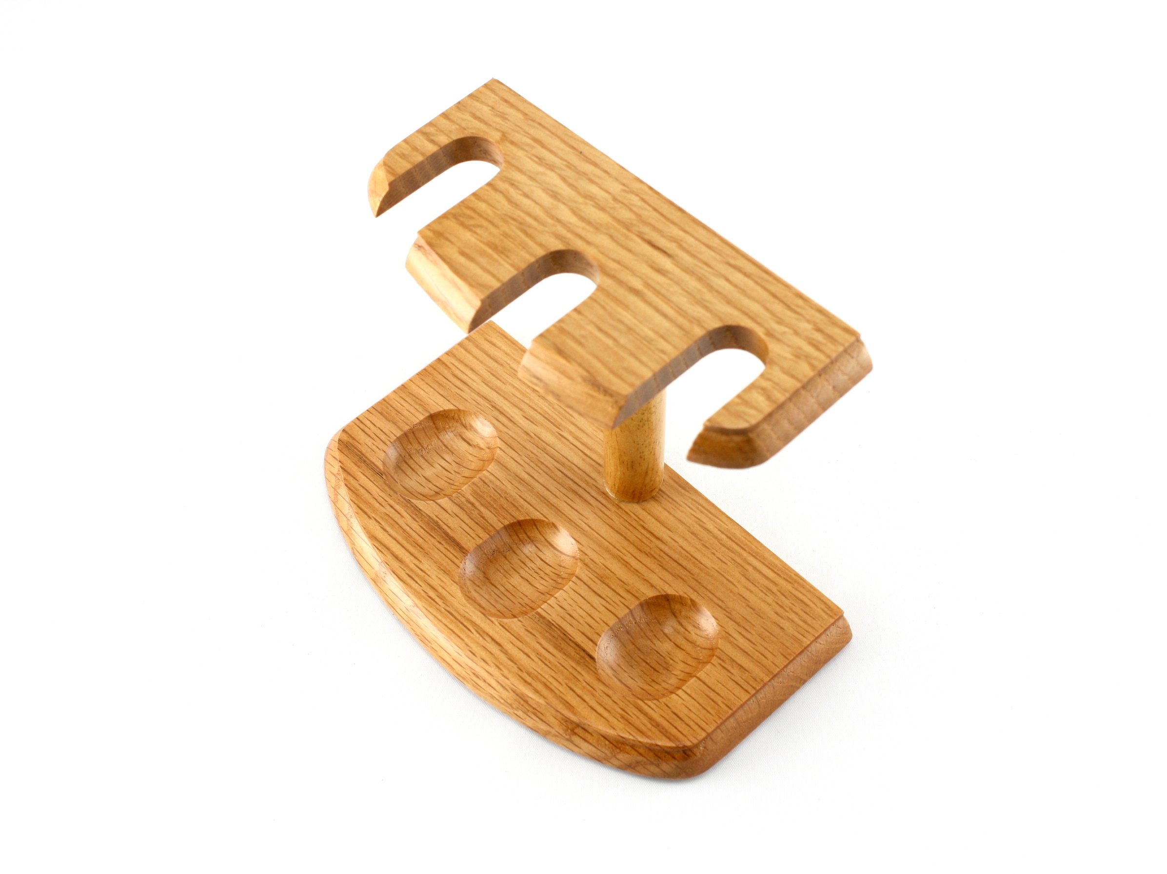 Skyway 3 Pipe Wood Tobacco Pipe Stand Rack Holder - Tan