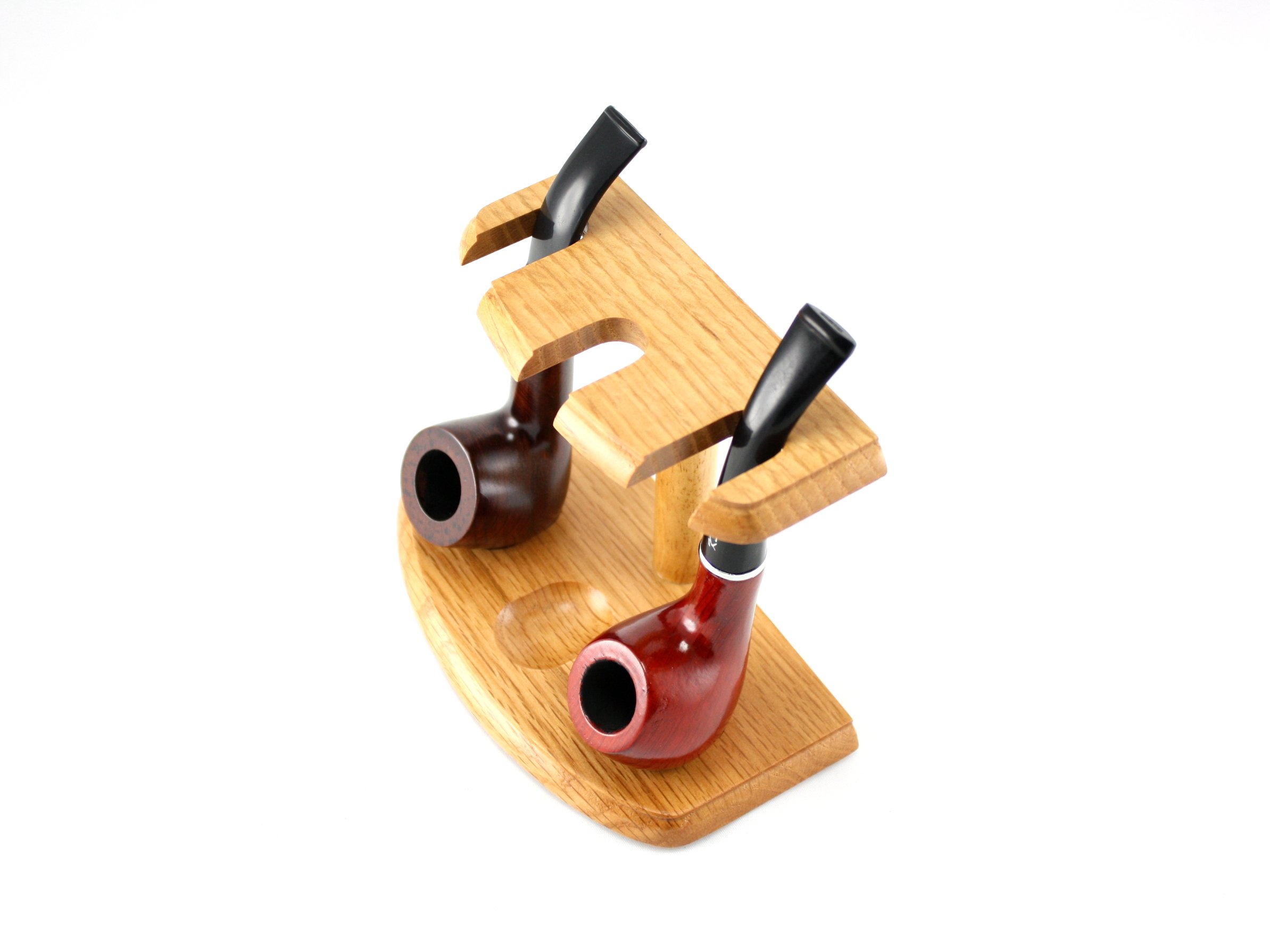 Skyway 3 Pipe Wood Tobacco Pipe Stand Rack Holder - Tan