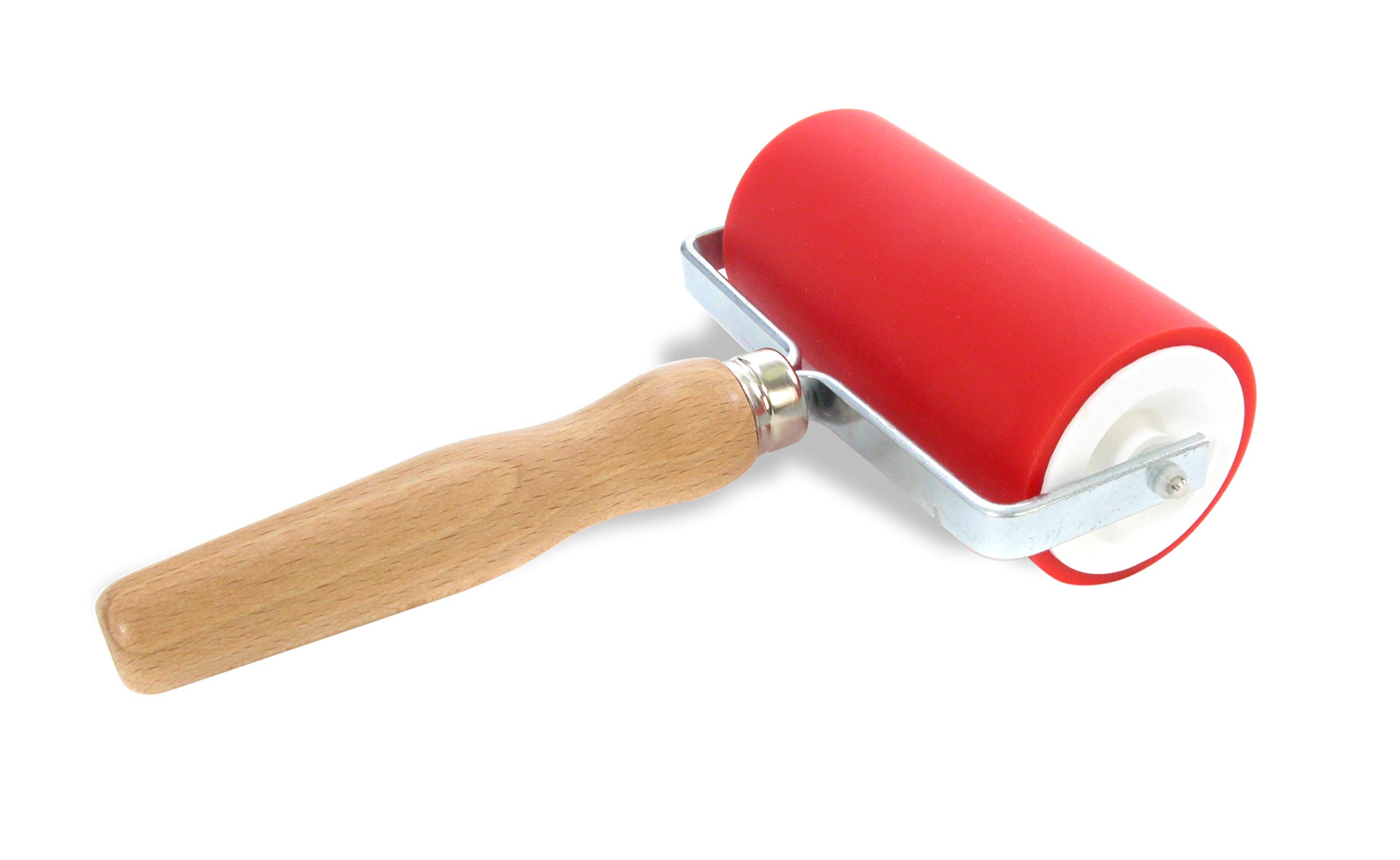 American Educational Products A-131500 ABIG Press Rollers, 4" Wide (5 mm=0.2" Rubber Thickness) Plastic Core and Beechwood Handle