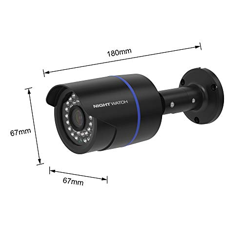 Night Watch Security 1 Pack Analog HD 720p Wired Bullet Camera (Black, Camera Only, Compatible with Night Owl DVRs Certified)