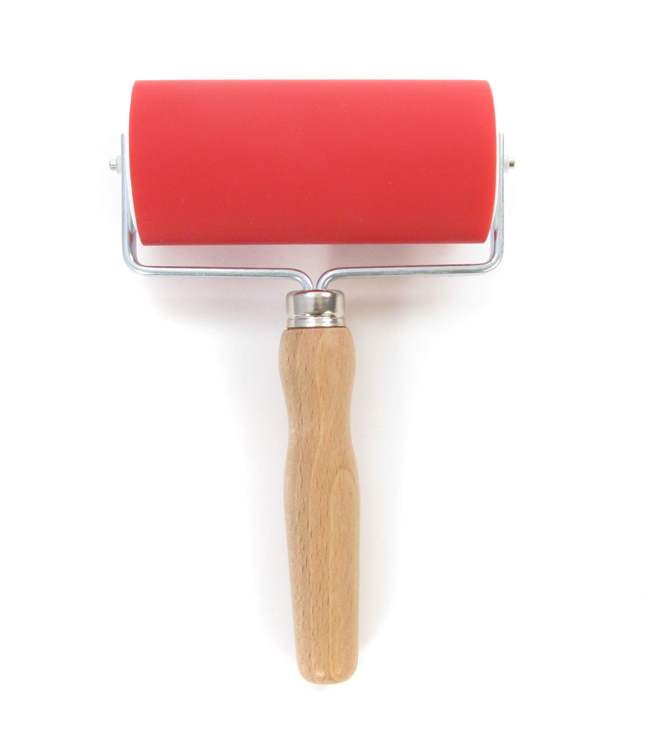 American Educational Products A-131500 ABIG Press Rollers, 4" Wide (5 mm=0.2" Rubber Thickness) Plastic Core and Beechwood Handle