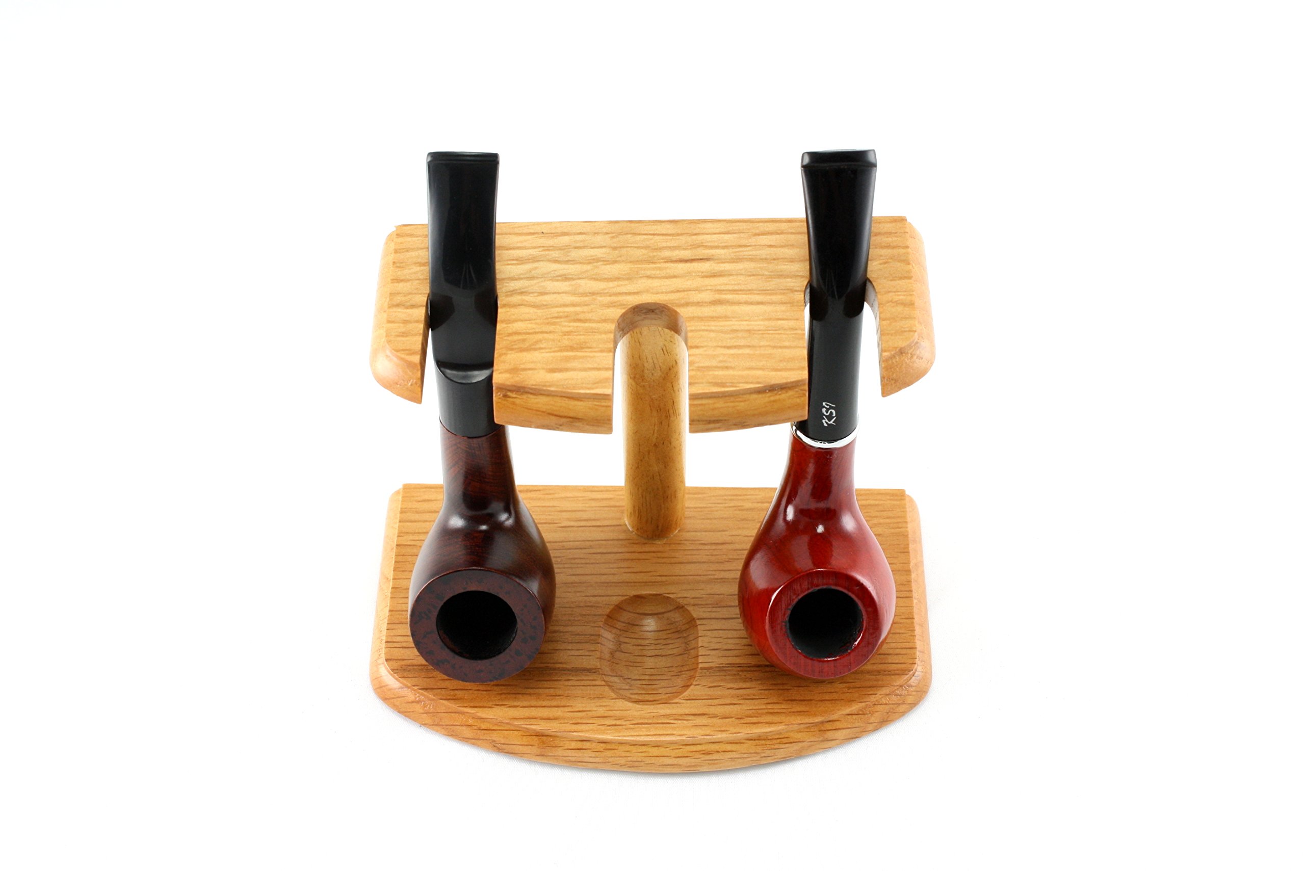 Skyway 3 Pipe Wood Tobacco Pipe Stand Rack Holder - Tan