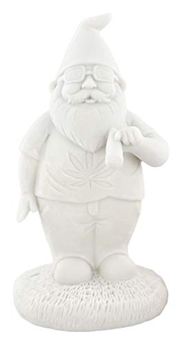 Gnometastic Gnude Gnomes - Unpainted Smoking Gnome, 8.5" Inches - DIY Paint Your Own Gnome - Funny Garden Gnomes to Paint for Adults, Outdoor or Indoor