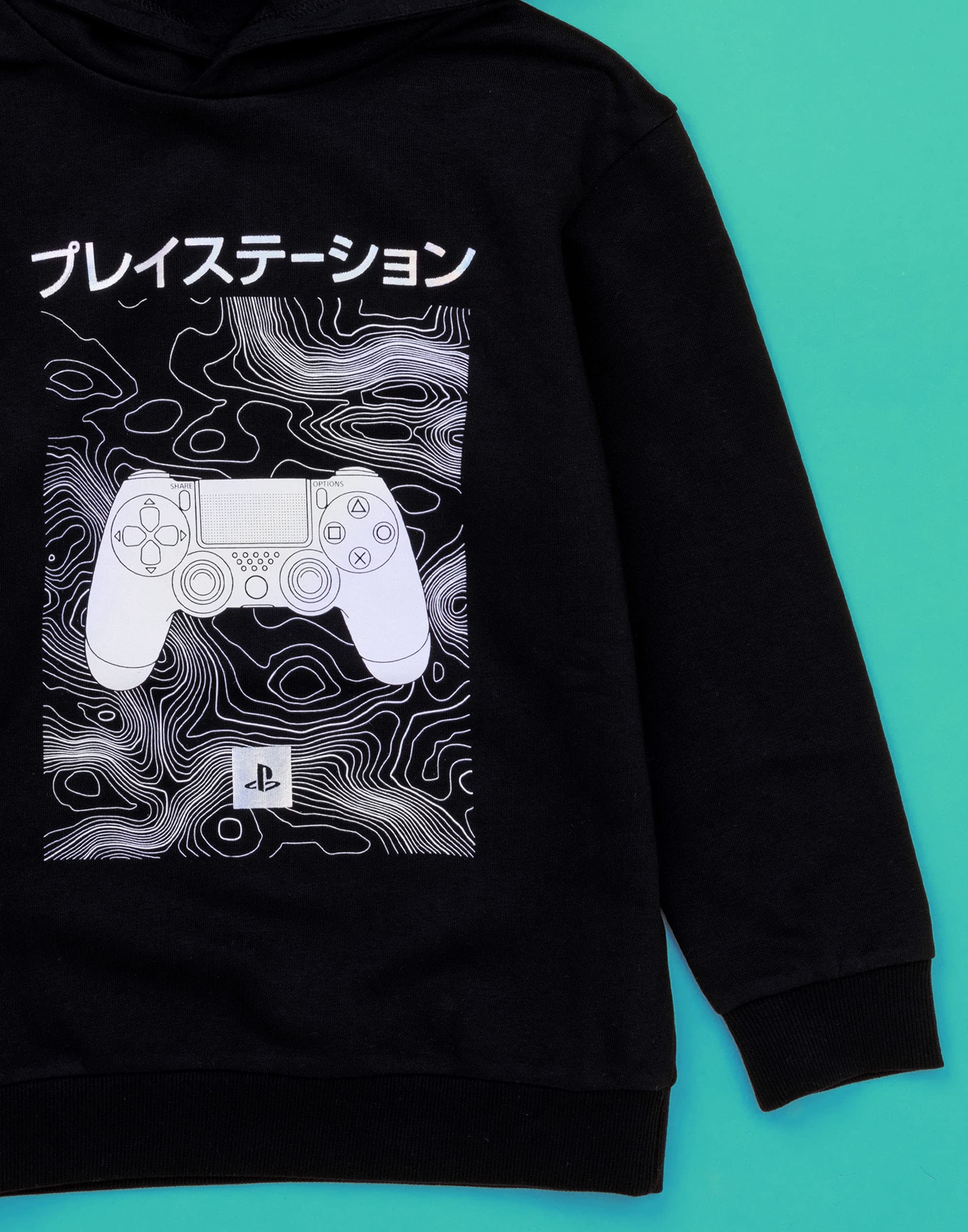 Playstation Kids Hoodie Boys Games Japanese Logo Black Jumper Jacket 7-8 Years