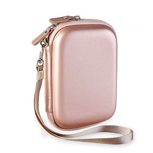Canboc Hard Case for Canon Ivy Mini/Canon Ivy 2 Mini/Canon Ivy CLIQ+2 CLIQ 2 CLIQ+ Photo Printer Mobile Wireless Bluetooth Instant Camera Printer, Mesh Bag fit Photo Paper and Cable, Rose Gold