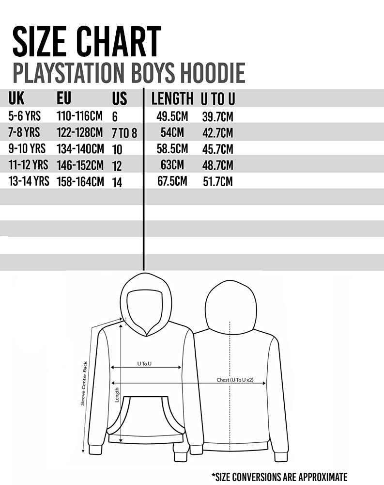 Playstation Kids Hoodie Boys Games Japanese Logo Black Jumper Jacket 7-8 Years