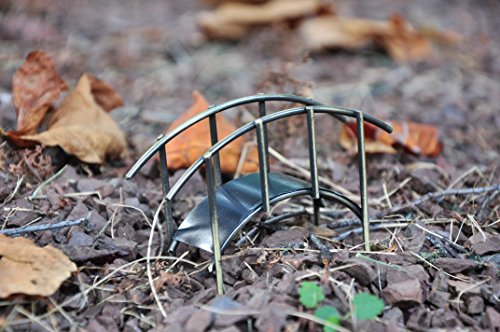 G & F Products MiniGardenn 10030 Fairy Garden Miniature Mini Bridge, Rustic, 4" L x 1.25" W x 2.5" H with 2" Picks