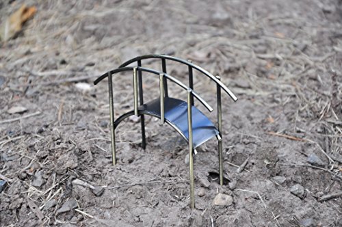 G & F Products MiniGardenn 10030 Fairy Garden Miniature Mini Bridge, Rustic, 4" L x 1.25" W x 2.5" H with 2" Picks