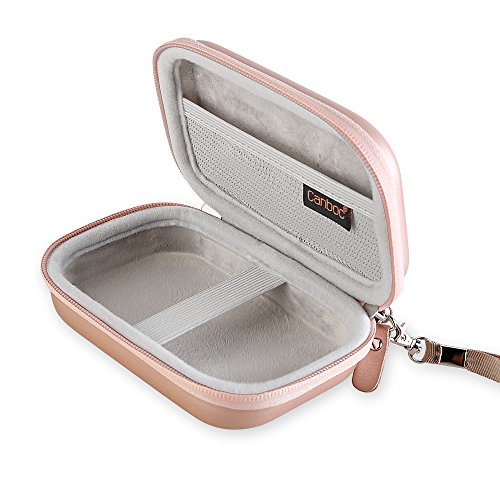 Canboc Hard Case for Canon Ivy Mini/Canon Ivy 2 Mini/Canon Ivy CLIQ+2 CLIQ 2 CLIQ+ Photo Printer Mobile Wireless Bluetooth Instant Camera Printer, Mesh Bag fit Photo Paper and Cable, Rose Gold