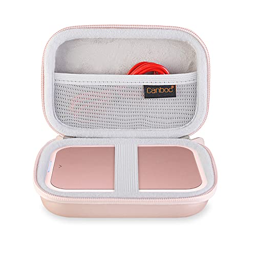 Canboc Hard Case for Canon Ivy Mini/Canon Ivy 2 Mini/Canon Ivy CLIQ+2 CLIQ 2 CLIQ+ Photo Printer Mobile Wireless Bluetooth Instant Camera Printer, Mesh Bag fit Photo Paper and Cable, Rose Gold