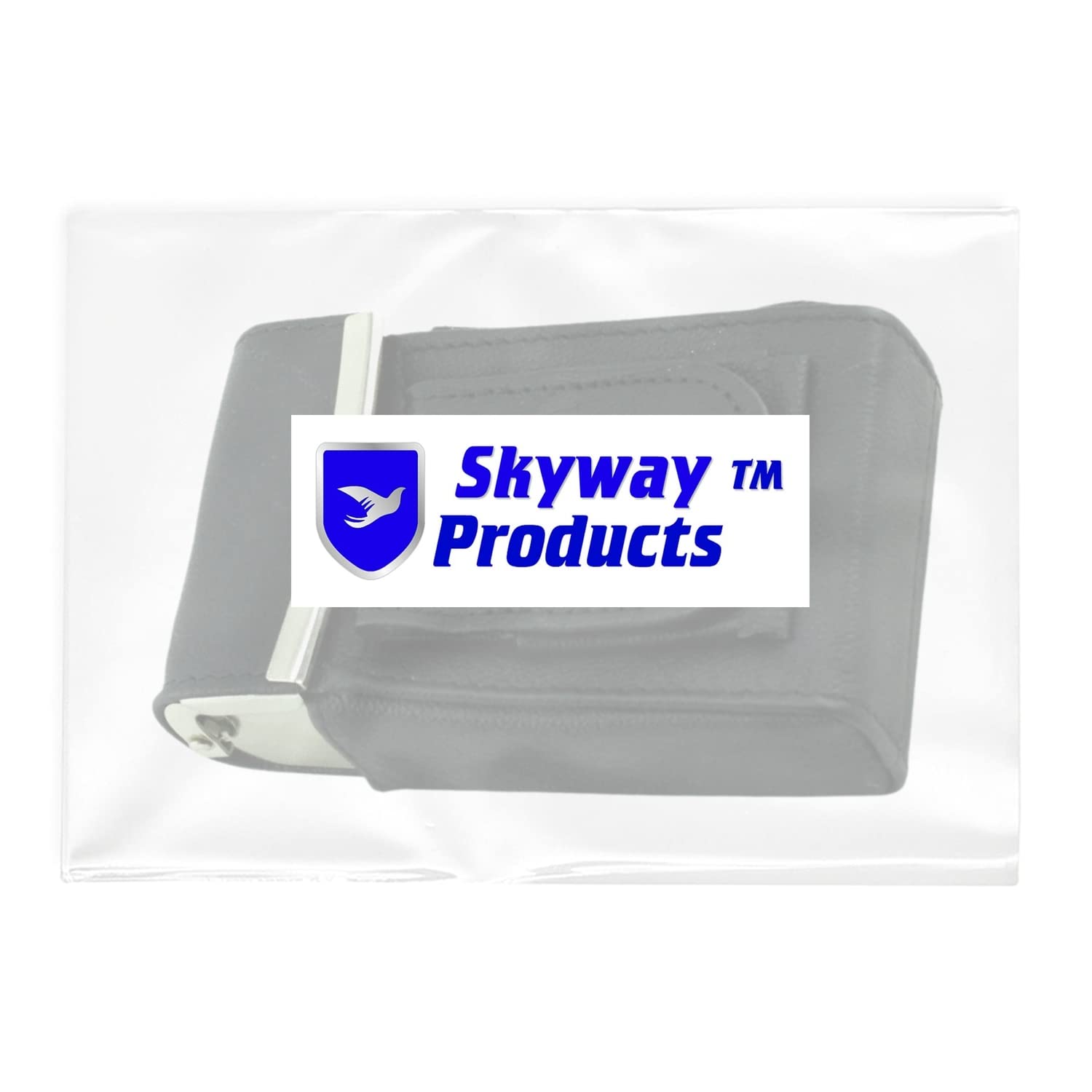 Skyway Rockford Leather Cigarette Case 100's Cigarette Holder Case Pack Box with Flip Top and Lighter Pouch - Black