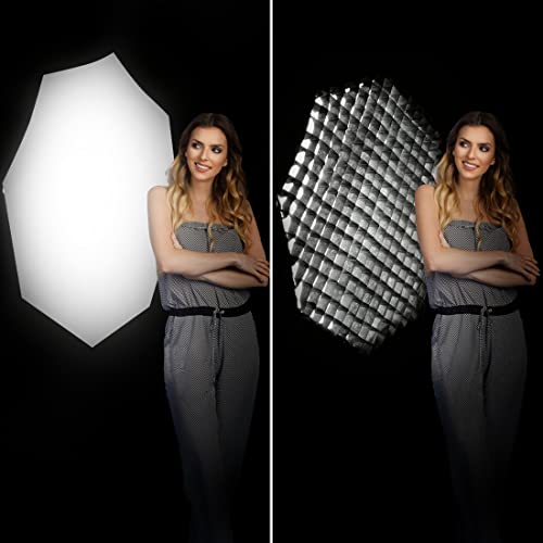AMBITFUL 24"x 35" 60 x 90cm Honeycomb Grid Softbox Soft Box for Photo Studio Bowens Mount Flash Lighting and S-Type Bracket Bowens Mount Holdernt (2PCS) (FW95CM)