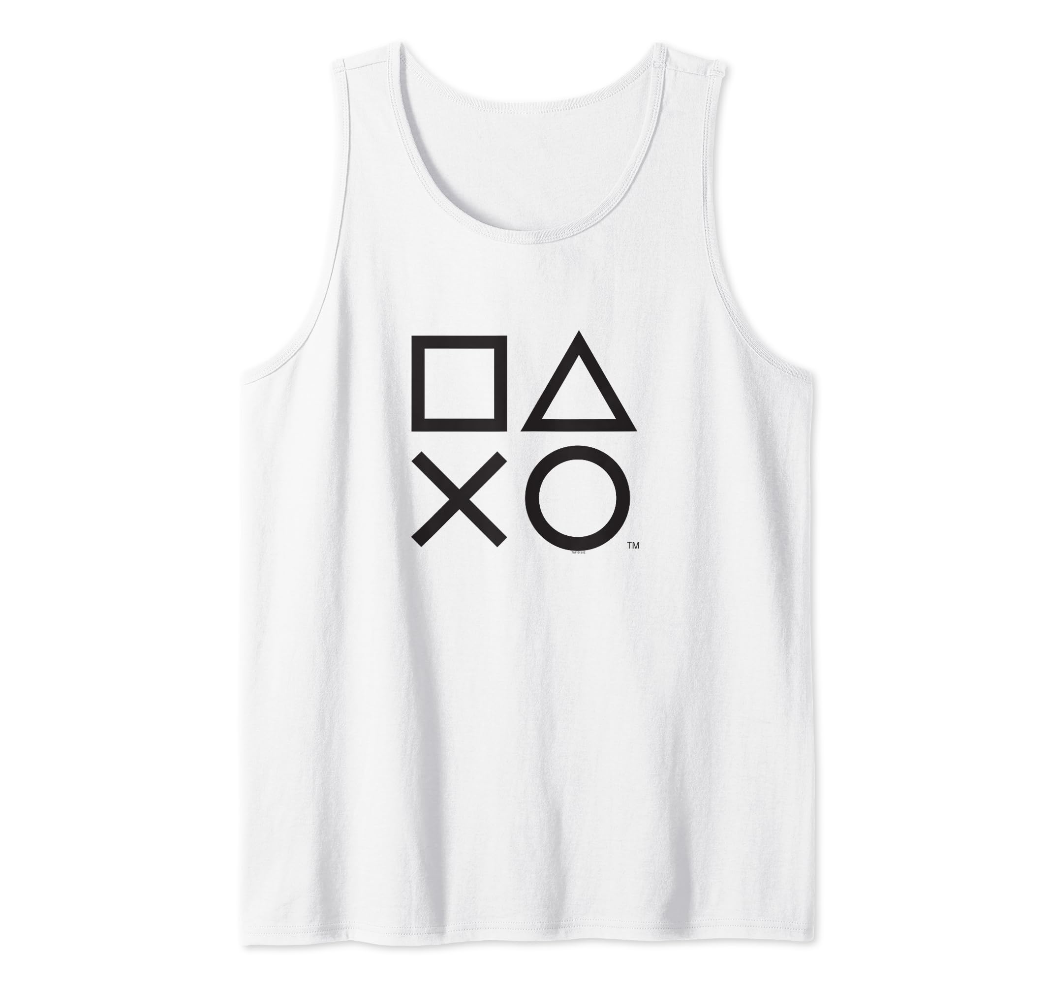 PlayStation PS5 Gamer Controller Icons in Classic Black Tank Top