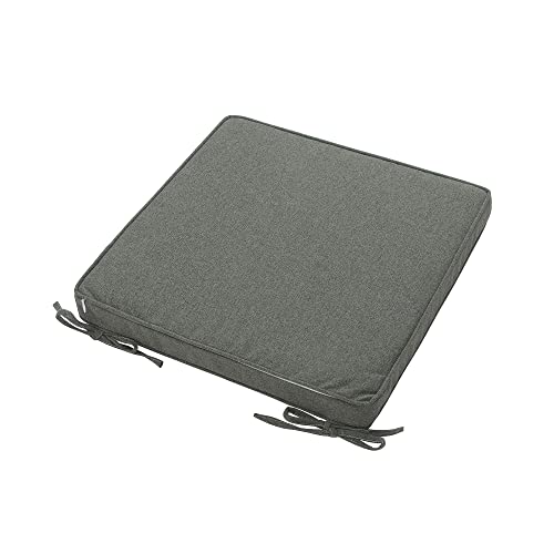 Magpie Fabrics Patio Square Chair Cushions 18"x18"x2.5" with Ties, 2 Pack, Waterproof Weather Resistant Indoor/Outdoor Universal Corner Seat Cushion, for Garden Dining Office(Dark Grey)