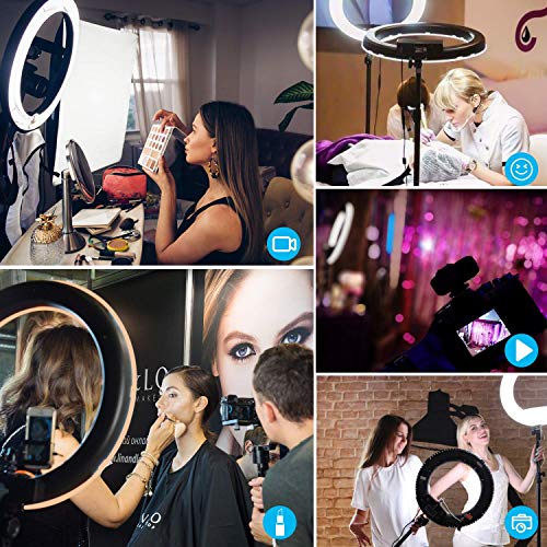 Ring Light 18 Inch LED Ringlight Kit with 73 inch Tripod Stand with Phone Holder Adjustable 3200-6000k Color Temperature Circle MUA Lighting for Camera for Vlog, Makeup,Youtobe, Video Shooting, Selfie