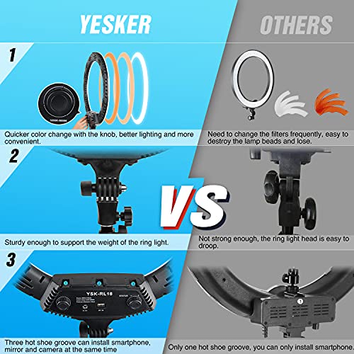Ring Light 18 Inch LED Ringlight Kit with 73 inch Tripod Stand with Phone Holder Adjustable 3200-6000k Color Temperature Circle MUA Lighting for Camera for Vlog, Makeup,Youtobe, Video Shooting, Selfie