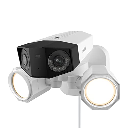 REOLINK 4K Floodlight Camera for PoE Security Camera System, IP Outdoor Camera in 180 Degree Ultra-Wide Angle, Human/Vehicle/Pet Alerts, 1800 Lumen Floodlights, Two Way Talk, Duo Floodlight PoE