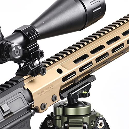 MLOK Arca Rail Tripod Mount Adapter, for Rifle Tripod Ballhead Quick Release Plate,Compatiable RRS Dovetail, 2 M-LOK Slot Interface