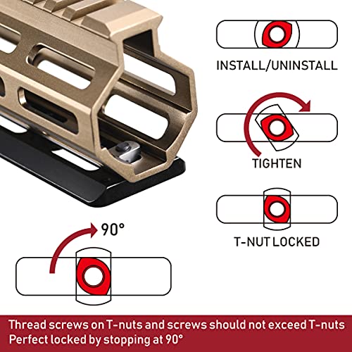 MLOK Arca Rail Tripod Mount Adapter, for Rifle Tripod Ballhead Quick Release Plate,Compatiable RRS Dovetail, 2 M-LOK Slot Interface
