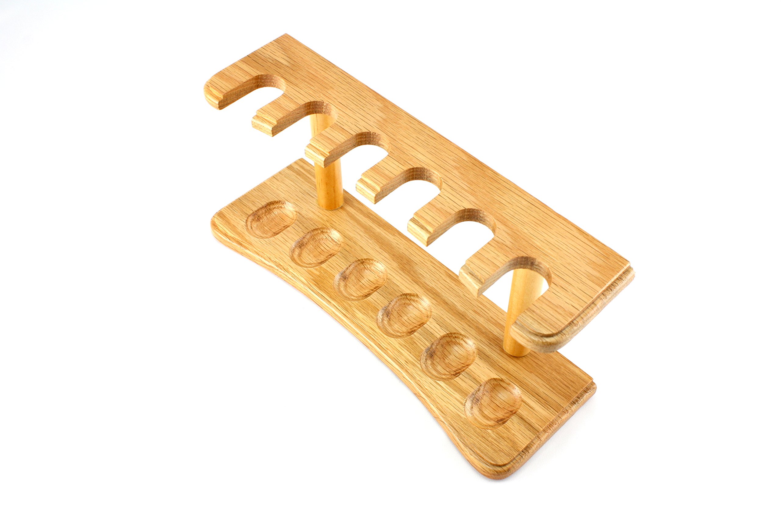 Skyway 6 Pipe Wood Tobacco Pipe Stand Rack Holder - Natural Tan