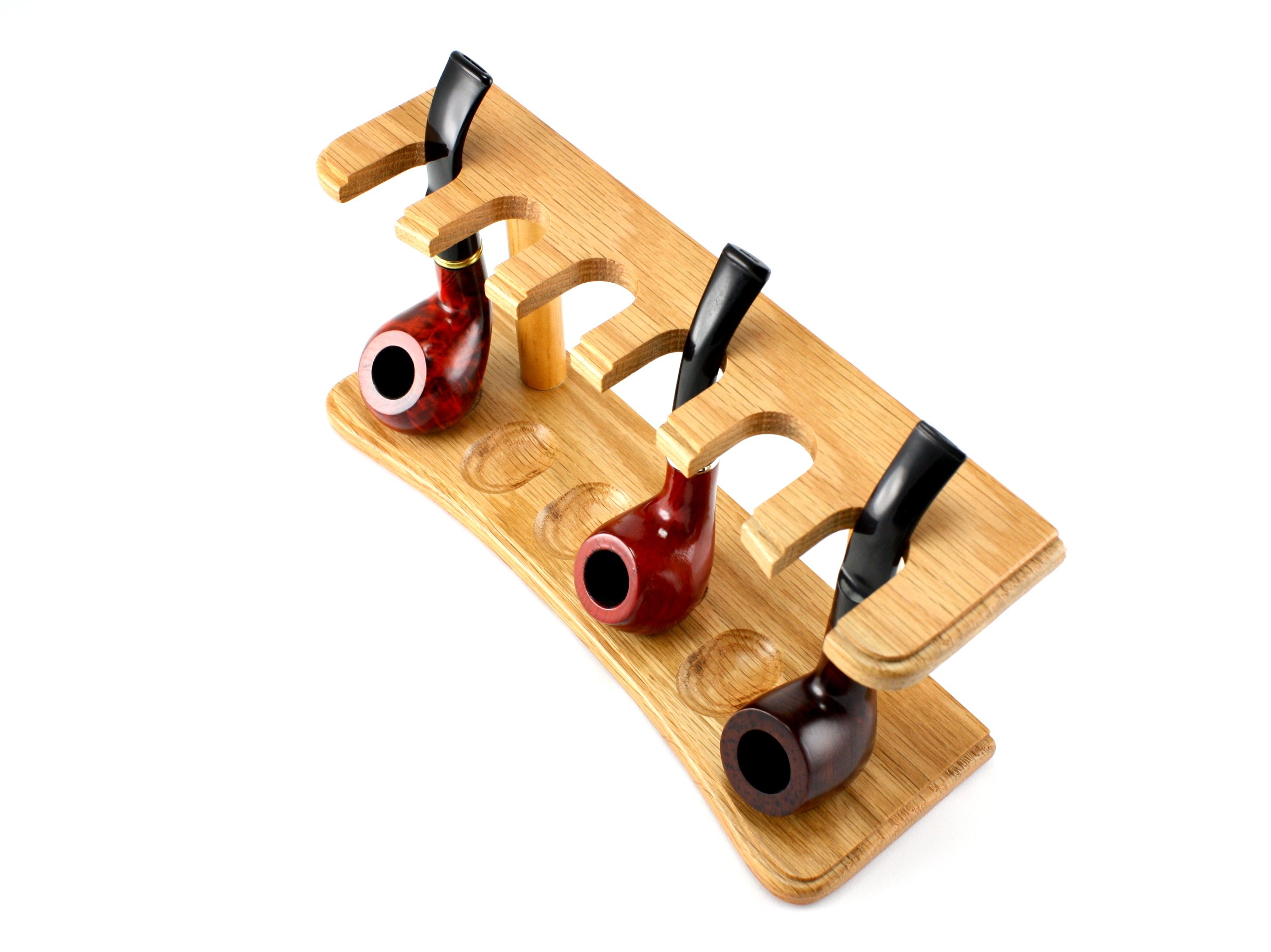 Skyway 6 Pipe Wood Tobacco Pipe Stand Rack Holder - Natural Tan