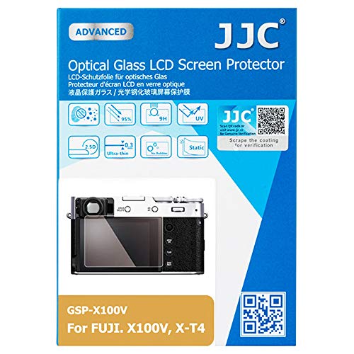 JJC Anti-Scratch Tempered Glass Camera Screen Protector Cover for Fujifilm X100V X-T4 XT4 X-E4 XE4 Digital Camera Screen Protection