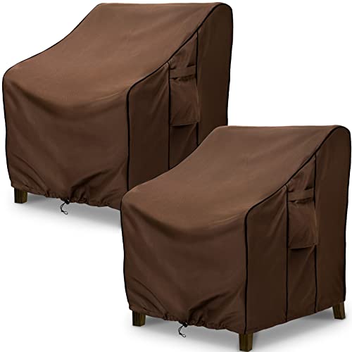 COSFLY Patio Furniture Covers for Outdoor Chairs Waterproof Clearance, Outside Furniture Deep Seat Cover, Fits up to 31.5W x 33.5D x36H inches(2 Pack)
