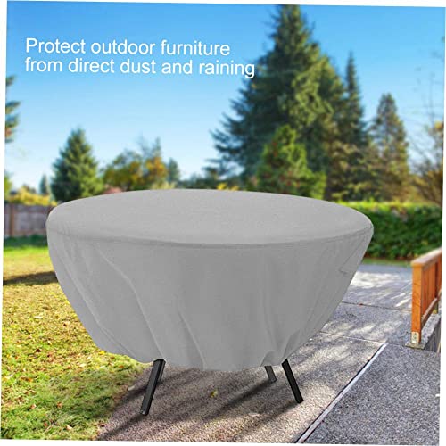 Round Table Dust Cover Outdoor Waterproof Garden Patio Furniture Covers(Black) A