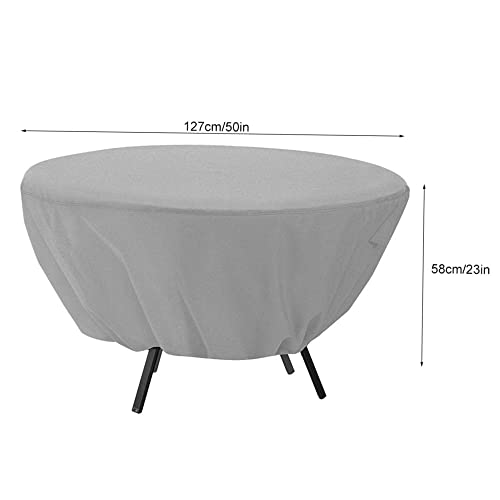 Round Table Dust Cover Outdoor Waterproof Garden Patio Furniture Covers(Black) A