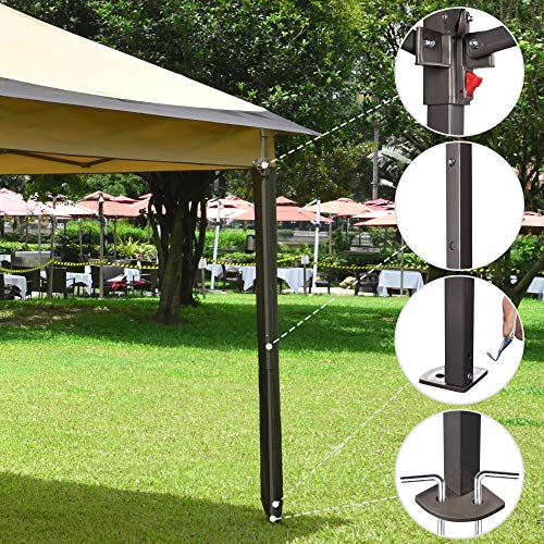 Yescom All-in-1 11x11ft Pop-Up Gazebo Tent with Mesh Sidewall Carry Bag Sunshading Shelter for Outdoor Yard Garden Patio