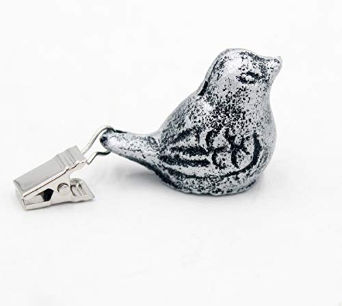 Funly mee (4PACK) Industrial Style Tablecloth Weights with Black Sliver Bird, for Outdoor Garden Party Picnic Tablecloths Heavy (Black Silver)