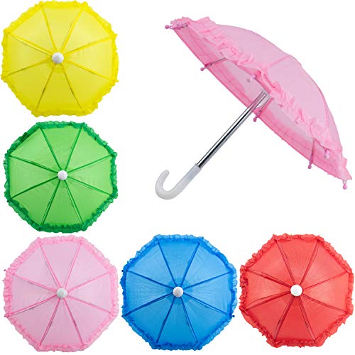 Framendino, 5 Pack Mini Umbrella 18 Inch Umbrella for Home Photography Props Decoration 5 Colors
