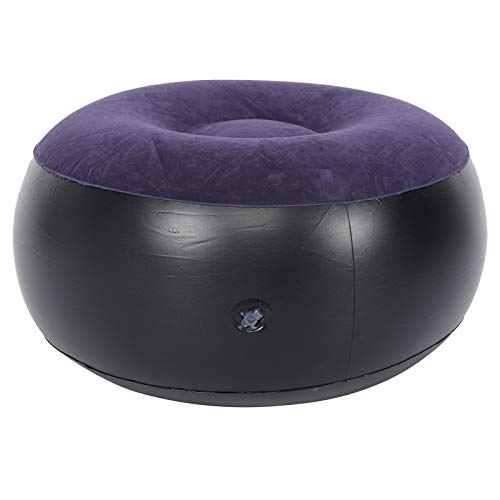 Indoor Outdoor Inflatable Stool, Footstool Leg Rest Pillow Car Flocking Couch Round Air Ottoman Cushion Fast Inflating Chair Travel Accessories for Kids Toddlers Adults Home Patio Garden Camping Yoga