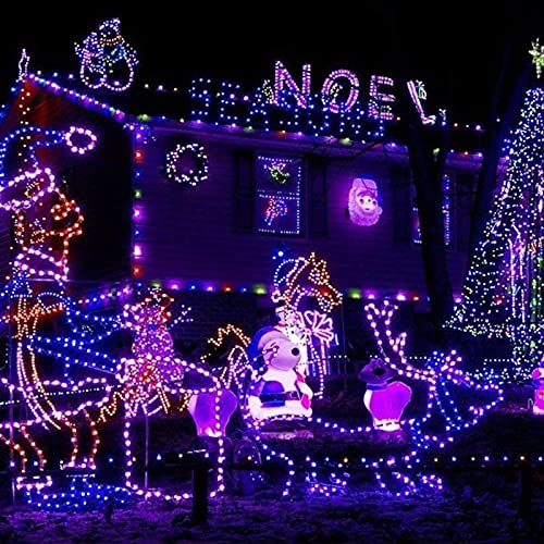SUNSEATON Solar Rope Lights,50 LEDs 16ft/5M Waterproof Solar String Copper Wire Light,Outdoor Rope Lights for Garden Yard Path Fence Tree Wedding Party Decorative (Purple)