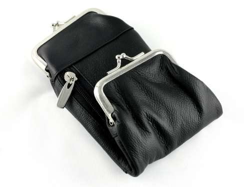 Skyway Gianni Leather Cigarette Case for Women 100's Pack Holder with Lighter Holder Coin Purse Pouch - Black
