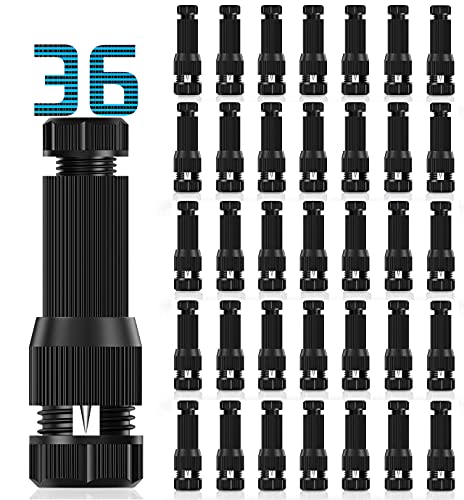 Fntek 36 Pack Low Voltage Landscape Light Wire Connector Outdoor 14-20 Gauge Cable Connectors for Landscape Path Lights Work with Malibu Paradise Moonrays and More