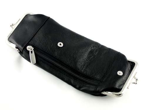 Skyway Gianni Leather Cigarette Case for Women 100's Pack Holder with Lighter Holder Coin Purse Pouch - Black
