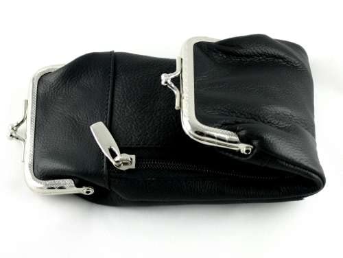 Skyway Gianni Leather Cigarette Case for Women 100's Pack Holder with Lighter Holder Coin Purse Pouch - Black