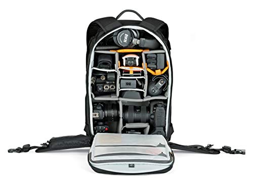 Lowepro ProTactic 450 AW II Black Pro Modular Backpack with All Weather Cover, Camera Bag for Professional Use, for Laptop Up to 15", Backpack for Professional Cameras and Drones, LP37177-GRL, Black