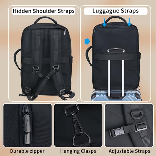 Sengtor Travel Backpack for Men Women 18.4 Inch Flight Approved Carry-on Backpack Waterproof Large 45L Luggage Daypack Business Weekender Overnight Backpack