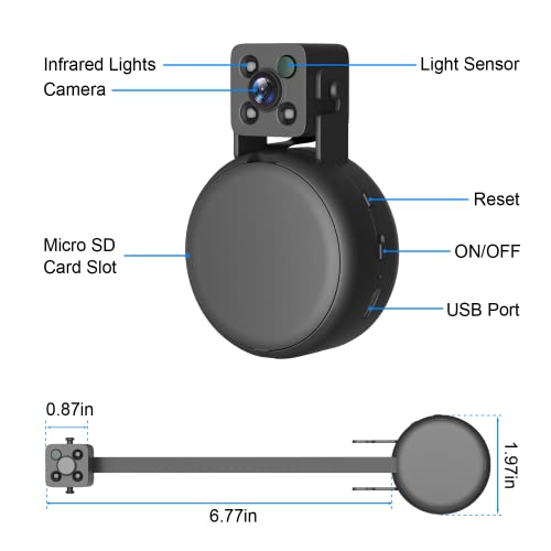FULAO Mini Hidden Camera Small WiFi Spy Camera FHD 1080P Tiny Nanny Cam for Home/Office Security Stronger Night Vision - Flexible Lens - Indoor/Outdoor Use