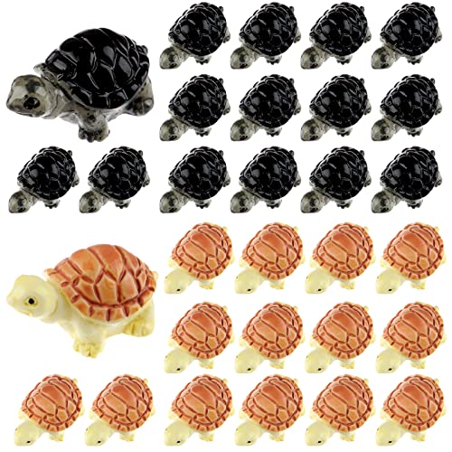 40 Pcs Multicolor Sea Turtle Figures Miniature Sea Turtles Ocean Animal Figurines for Moss Micro Landscape DIY Fairy Garden Office Home Fish Tank Birthday Party Favor Decorations