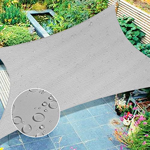 Artpuch 10'x13' Light Grey Waterproof Sun Shade Sail Canopy Cover for Patio Outdoor, 185 GSM Water Resistant Rectangle Backyard Shade Sail for Garden Playground