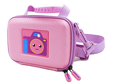 CASEMATIX Pink Camera Case Compatible with VTech KidiZoom Camera - Protective Travel Case with Shoulder Strap Compatible with VTech KidiZoom Duo Selfie Cam, Pix, Twist Connect and More!