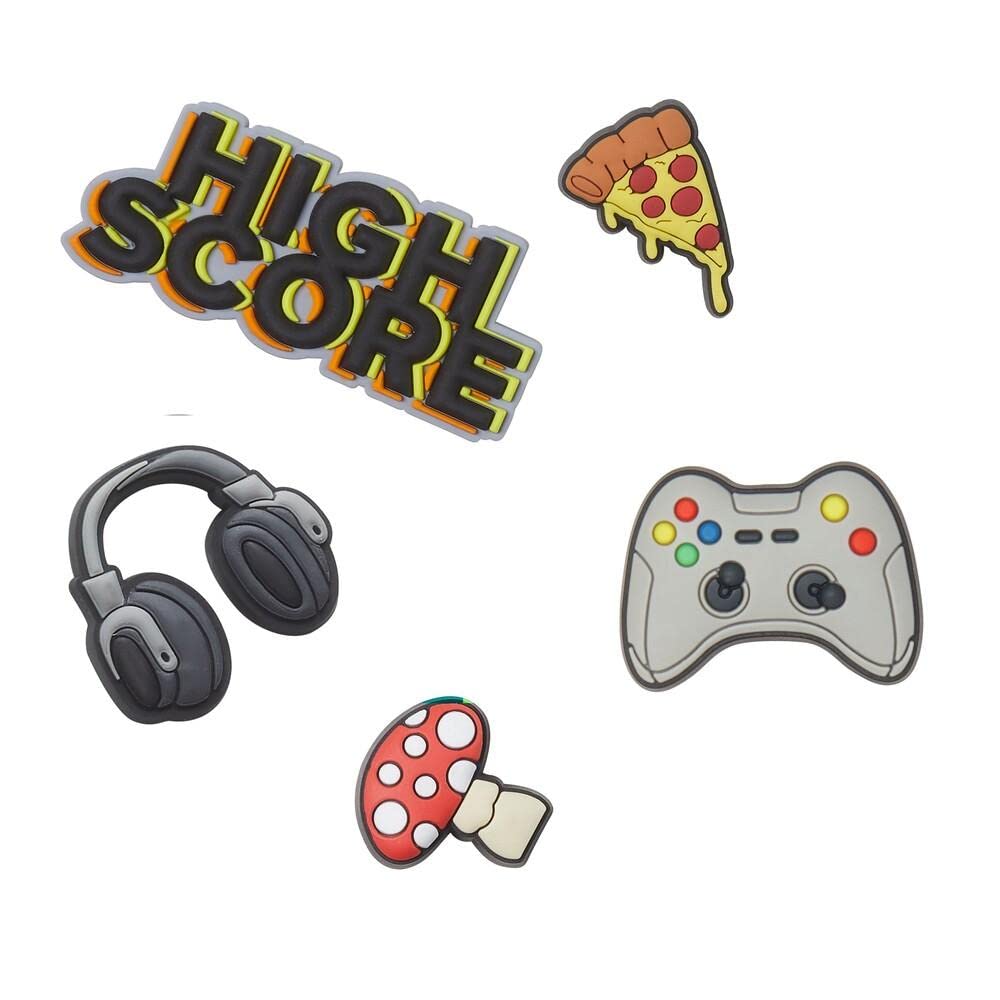 Crocs unisex adult Jibbitz 5-pack Video Gamer | Jibbitz for Crocs Shoe Charms, Og Gamer, Small US
