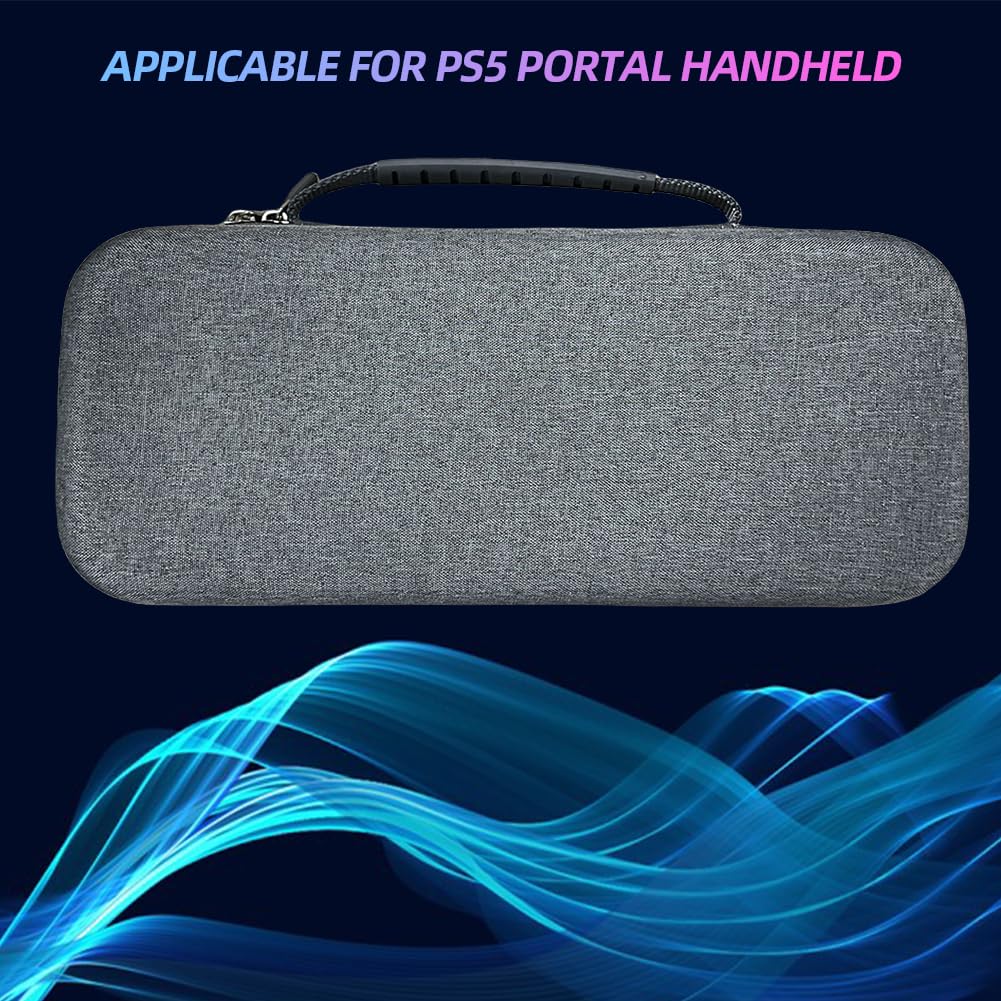 AZURAOKEY Compatible with PS Portal Accessories, Handheld Game Consoles EVA Hard Carrying Case and 9H Hardness Tempered Glass Screen Protector for Playstation 5 Portal Accessories