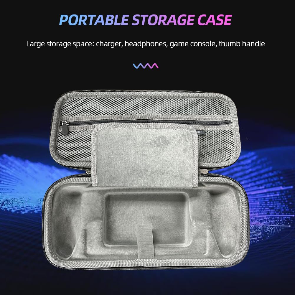 AZURAOKEY Compatible with PS Portal Accessories, Handheld Game Consoles EVA Hard Carrying Case and 9H Hardness Tempered Glass Screen Protector for Playstation 5 Portal Accessories