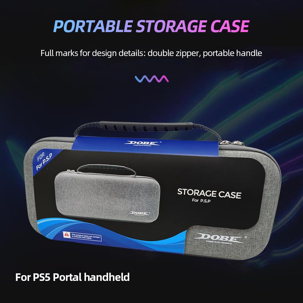 AZURAOKEY Compatible with PS Portal Accessories, Handheld Game Consoles EVA Hard Carrying Case and 9H Hardness Tempered Glass Screen Protector for Playstation 5 Portal Accessories