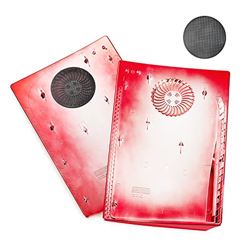 PEPPER JOBS Electroplating Red Vent Heat Console Cover Hard Shockproof Console Skin Case ABS Anti-Scratch Dustproof for Console Disc Edition